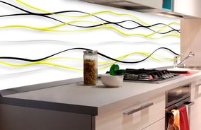 Samolepící fototapeta do kuchyně - Žluté vlny, 180x60cm, 100