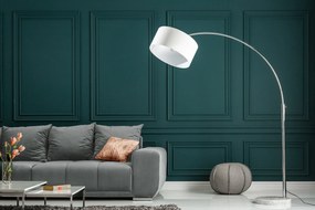 Designová kovová stojací lampa bílá - Boro