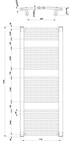 Sapho, ORBIT otopné těleso s bočním připojením 750x1320 mm, 996 W, bílá