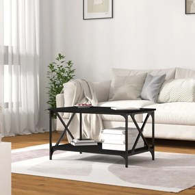 Konferenční stolek černý 80x50x45 cm kompozitní dřevo a železo - Default Title