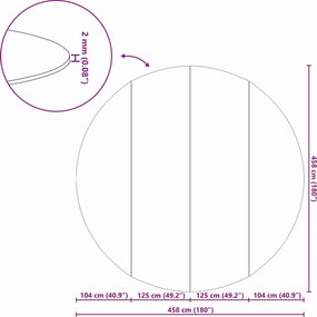 vidaXL Podložka pod bazén Ø 458 cm (2 mm) Kulatý Netkaná tkanina Černá [42009117] Barva: Černá