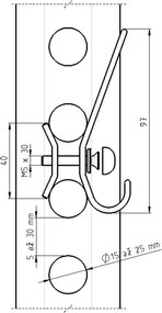 Aqualine 2602S/CR háček na otopné trubkové těleso chrom