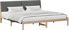 Rám postele s čelo Hnědá 200 x 200 cm Masivní borové dřevo 3394399