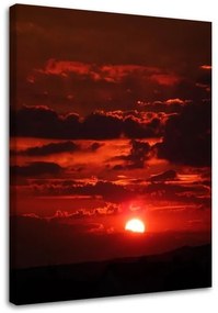 Obraz na plátně, Západ slunce Červená příroda - 40x60 cm