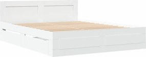 Rám postele se zásuvkou Bílý 150 x 200 cm Kompozitní dřevo 3402858