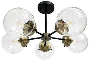 Černo-patinové stropní svítidlo Lens pro žárovku 5x E14  - Candellux