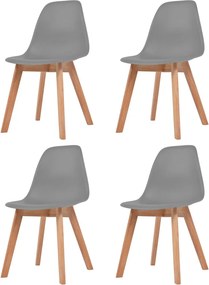 Jídelní židle 4 ks šedé plast 244775