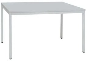 Manutan Expert  Jídelní stůl Manutan se světle šedým podnožím RAL 7035, 140 x 80 x 75 cm, světle šedý
