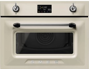 Smeg Kompaktní vestavná mikrovlnná trouba Victoria, SO4902M1, 45 cm, krémová SO4902M1P