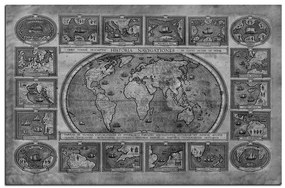 Obraz na plátně - Starodávná  mapa světa 1100QA (100x70 cm)