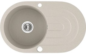 Laveo Dafne, 1-komorový granitový dřez 780x470x204 mm, béžová, LAV-SBD_481T