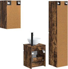 Sada koupelnového nábytku 3 ks Kouřový dub 33 x 34,5 x 160 cm 3406088