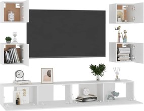 6dílný set TV skříněk bílý kompozitní dřevo 3078663