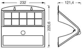 Ledvance - LED Solární nástěnné svítidlo se senzorem BUTTERFLY LED/8W/3,7V IP65