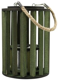 Zelená dřevěná lucerna Grass - Ø 15*20cm