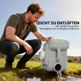 HOMCOM Přenosný chemický záchod Mobilní koupelna WC 20L s odnímatelnou nádrží na odpadní vodu a nádrží na vodu pro kempování, cestování, seniory, kar…