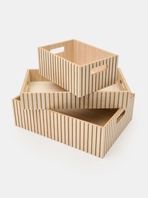 Sinsay - Úložný box s lamelovým provedením - béžová