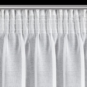 Bílá záclona na pásce s odleskem stříbrné LENA 350 x 270 cm