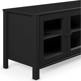 Černý TV stolek z borovicového dřeva 150x50x40 cm Alessandra – Marckeric