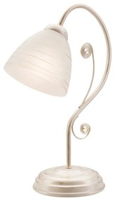 Bílá stolní lampa se skleněným stínidlem, výška 39 cm Emilio – LAMKUR