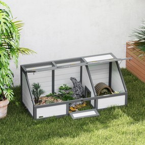 PawHut Krabička na želvy, venkovní výběh pro želvy, bezpodlahový design, snadno otevřitelné, dům pro želvy, bílá