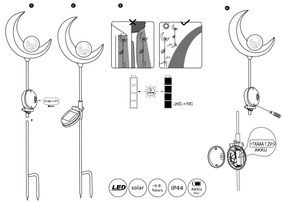 Globo 33466 - LED Solární svítidlo SOLAR LED/0,02W/3V 600mAh IP44 bronz