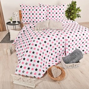 Povlečení dětské hvězdičky růžové EMI, Standardní set jednolůžko obsahuje 1x 140x200 + 1x 70x90
