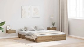 Rám postele s úložným prostorem Artisanový dub 140 x 190 cm 3335316