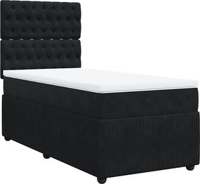 Box spring postel s matrací černá 90x190 cm samet 3292222