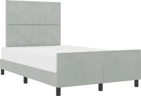 Postel s boxspringem s čelo Světle šedá 120 x 200 cm samet 3344999