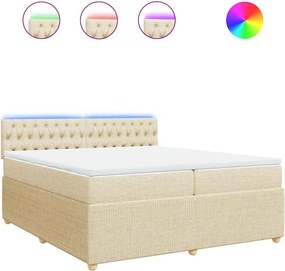 Box spring postel s matrací krémová 200x200 cm textil 3289875