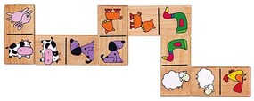 Dřevěné domino pro děti Viga Zvířata Barva: multicolor