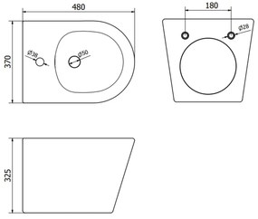 Mexen RICO, závěsný bidet, 48 x 35 cm, bílá, 35724800