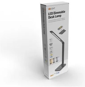 SOLIGHT LED stmívatelná lampička s bezdrátovým nabíjením 10+10W, změna chromatičnosti, šedá