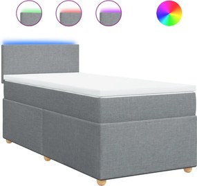 Box spring postel s matrací světle šedý 100 x 200 cm textil 3288884