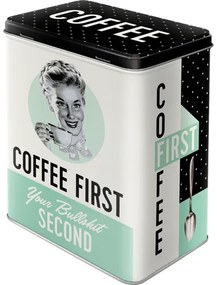 Postershop Plechová dóza L - Coffee First 3l