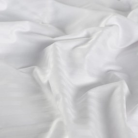 Damaškové saténové povlečení Pruh 10 mm - White Velikost: 140 x 200 + 70 x 90