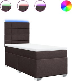 Box spring postel s matrací tmavě hnědá 90x200 cm textil 3292674