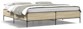 Rám postele dub sonoma 180 x 200 cm kompozitní dřevo a kov,  3279783