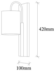 Nástěnná lampa Baston II černá/hnědá