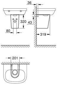 GROHE 39570000 - Polosloup ESSENCE 320 × 319 mm keramika/bílá