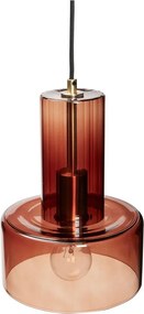 Hnědé stmívatelné závěsné svítidlo se skleněným stínidlem ø 20 cm Ripple – Hübsch