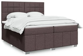 Box spring postel s matrací tmavě hnědá 200x200 cm textil