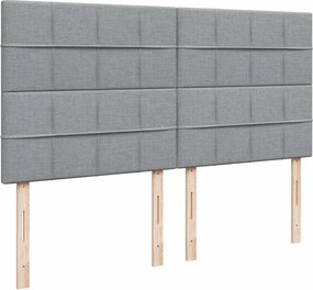 Box spring postel s matrací světle šedá 200 x 200 cm textil 3291387