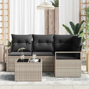 Set pohovek 5 ks Světle šedá polyratan 3346372
