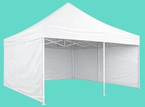 Rozkládací stan 5×5 m – hliníkový hexagon profi, Bílá