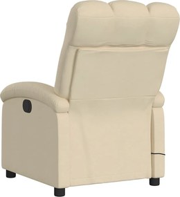 Masážní polohovací křeslo krémové barvy, látka 3205387