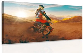 Malvis ® Obraz Motorkář v poušti Velikost: 100x50 cm
