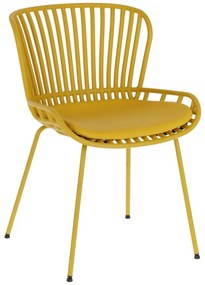 OnaDnes -20% Hořčicově žlutá plastová jídelní židle Kave Home Surpik