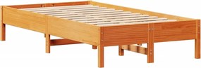 Postel bez matrace voskově hnědá 100 x 200 cm masivní borovice 3306155